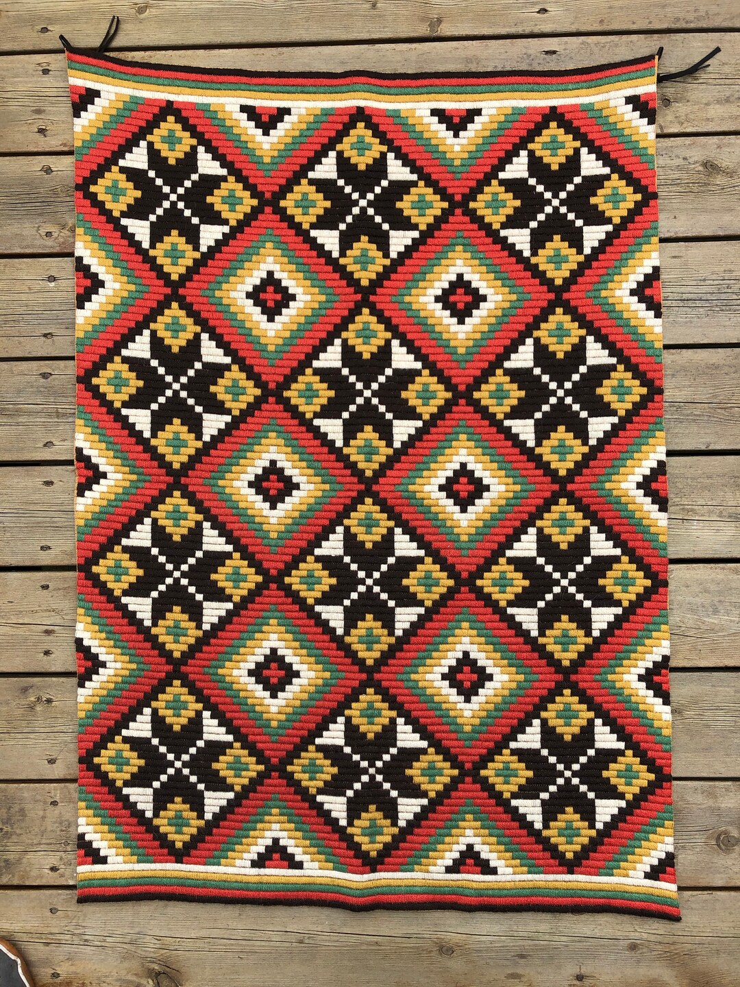 Vintage Norwegian Handmade Table Runner, Tapestry, Rug, Woll Embroidery ...