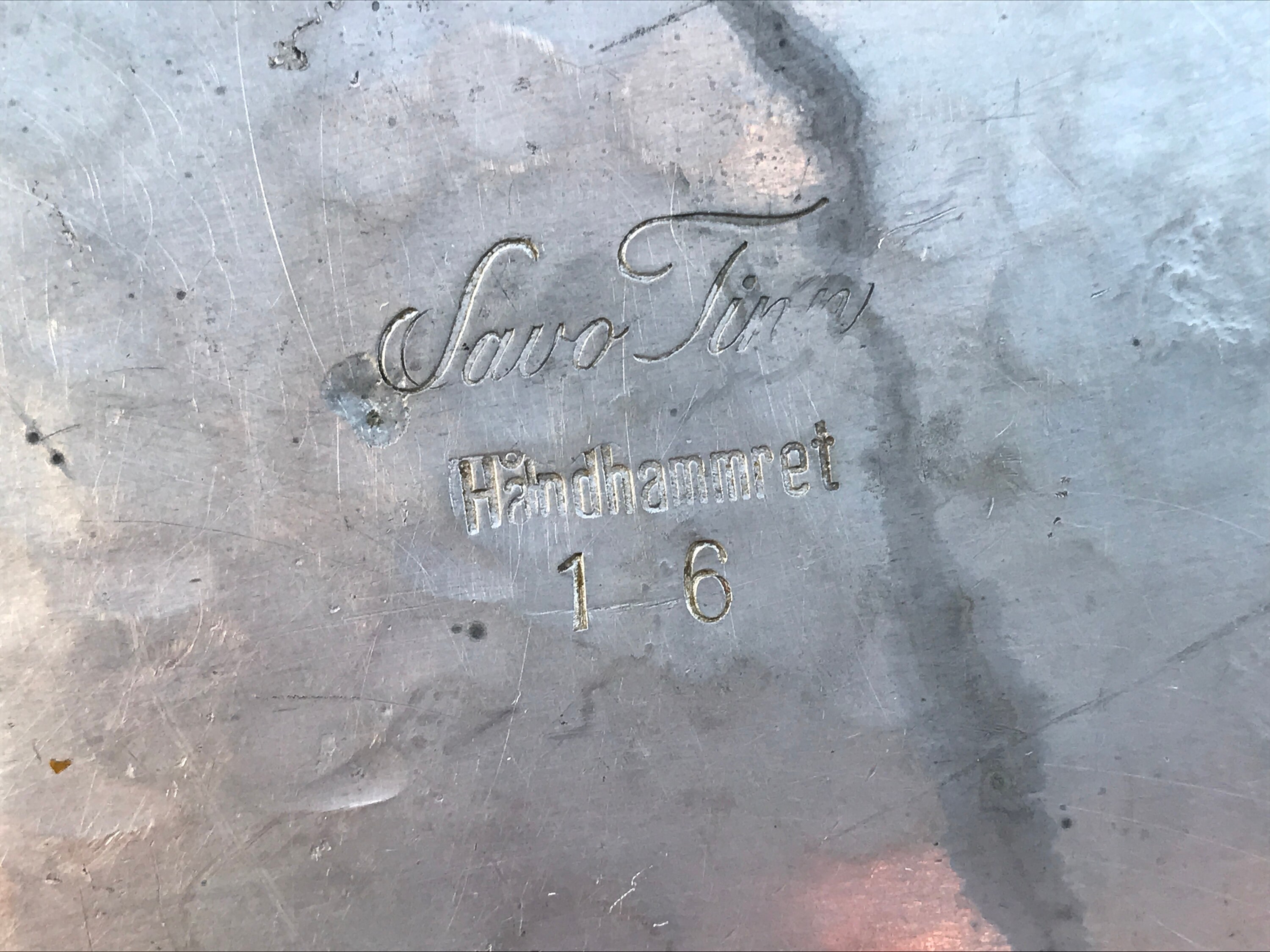 Savo Tinn Norway Hand Hammered Large Pewter Serving Tray, Wall Decor ...