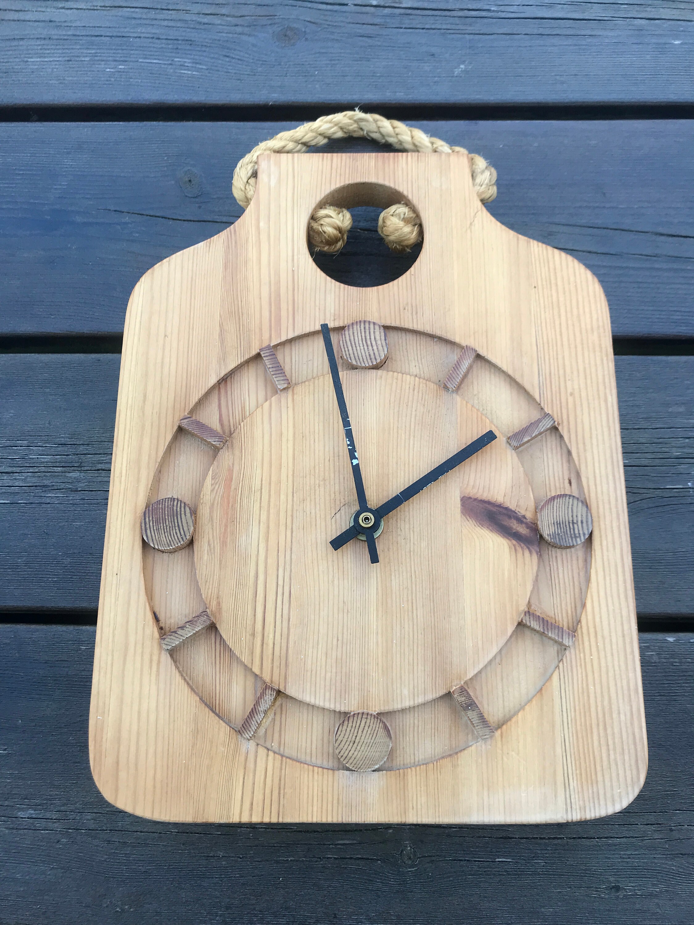 Modern Norwegian Art, Handmade Wooden Clock Designed by John ...