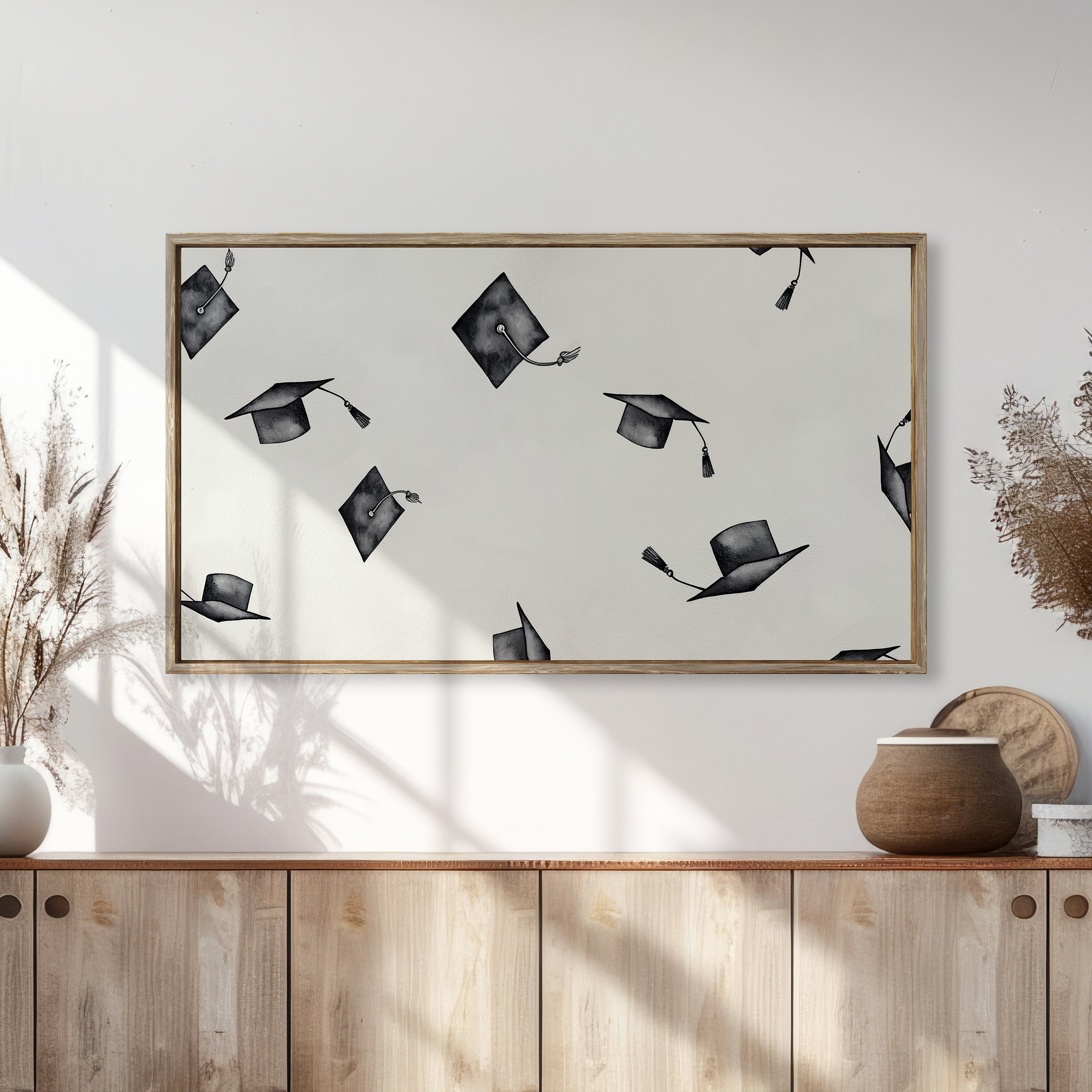 Graduation Frame TV Art Watercolor Painting TV Art Graduation Banner ...