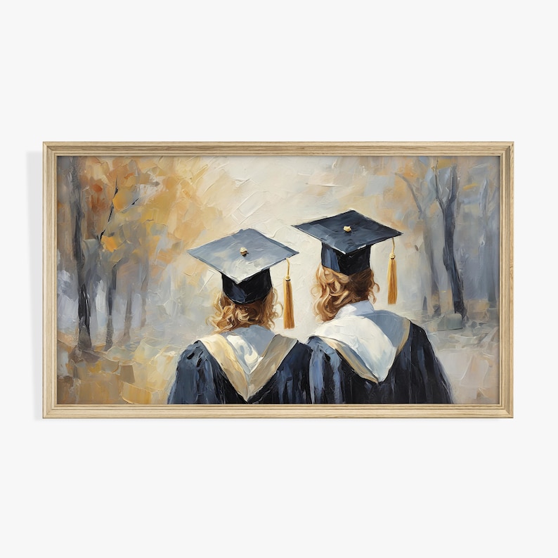 Graduation Frame TV Art Vintage Oil Painting TV Art Graduation Banner ...