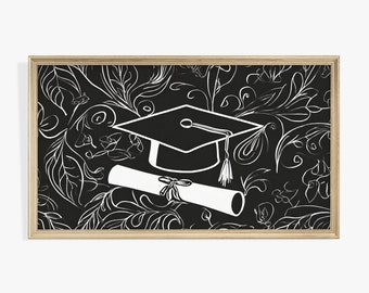 Graduation Frame TV Art Vintage Oil Painting TV Art Graduation Banner ...