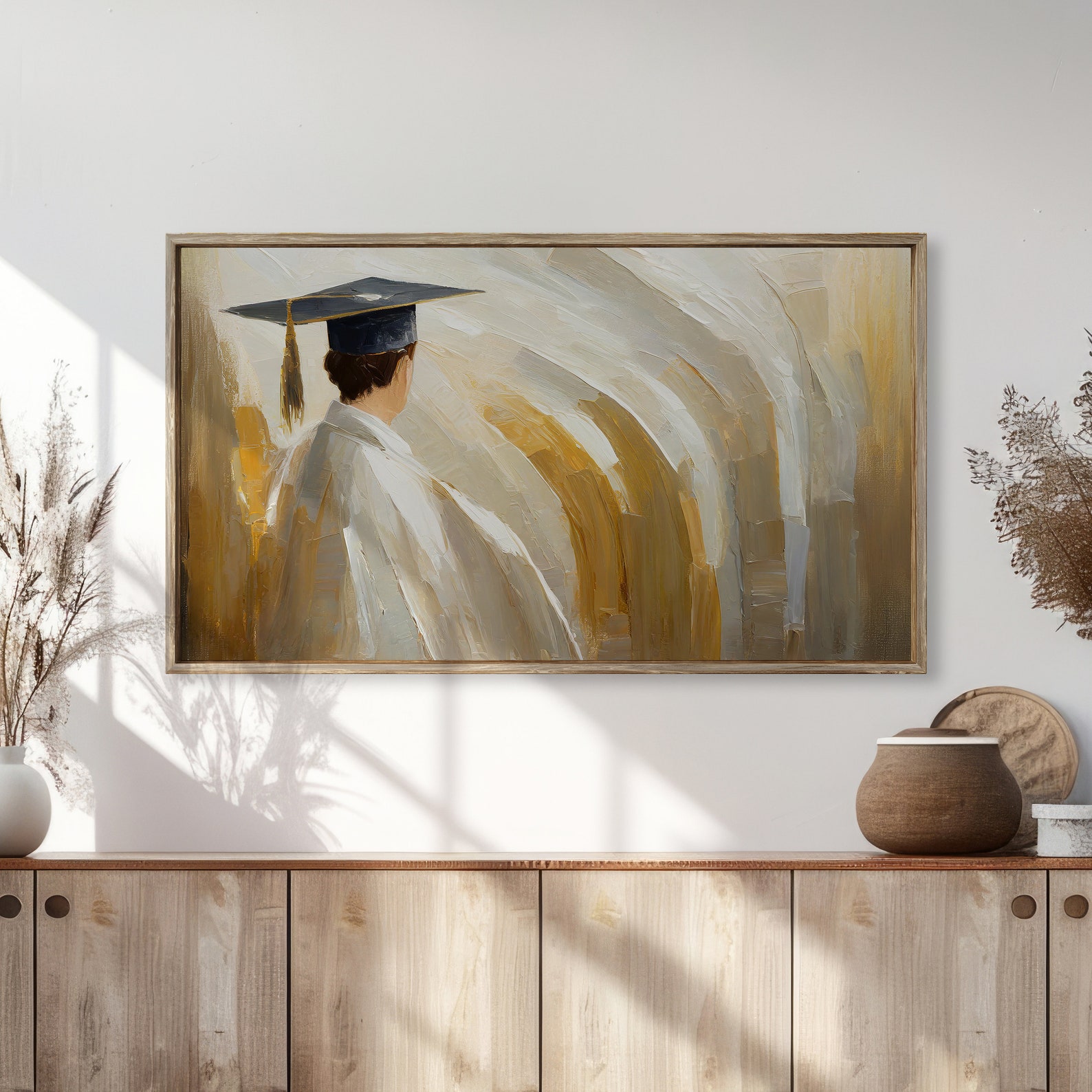 Graduation Frame TV Art Vintage Oil Painting TV Art Graduation Banner ...