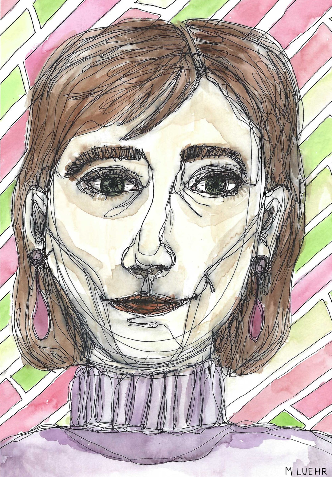 Pen Face Sketch - Etsy