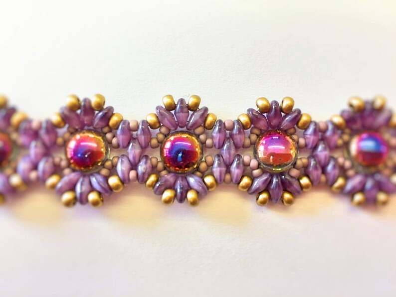 Spanish Rose Beaded Bracelet Tutorial, Seed Beads, Candy Beads, Pdf ...