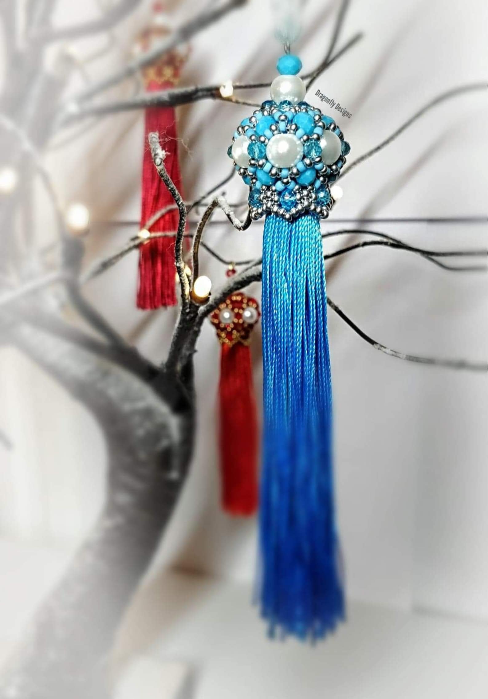 Tutorial for Christmas Tassel Tree Decoration, Beaded Tassel. Seed ...