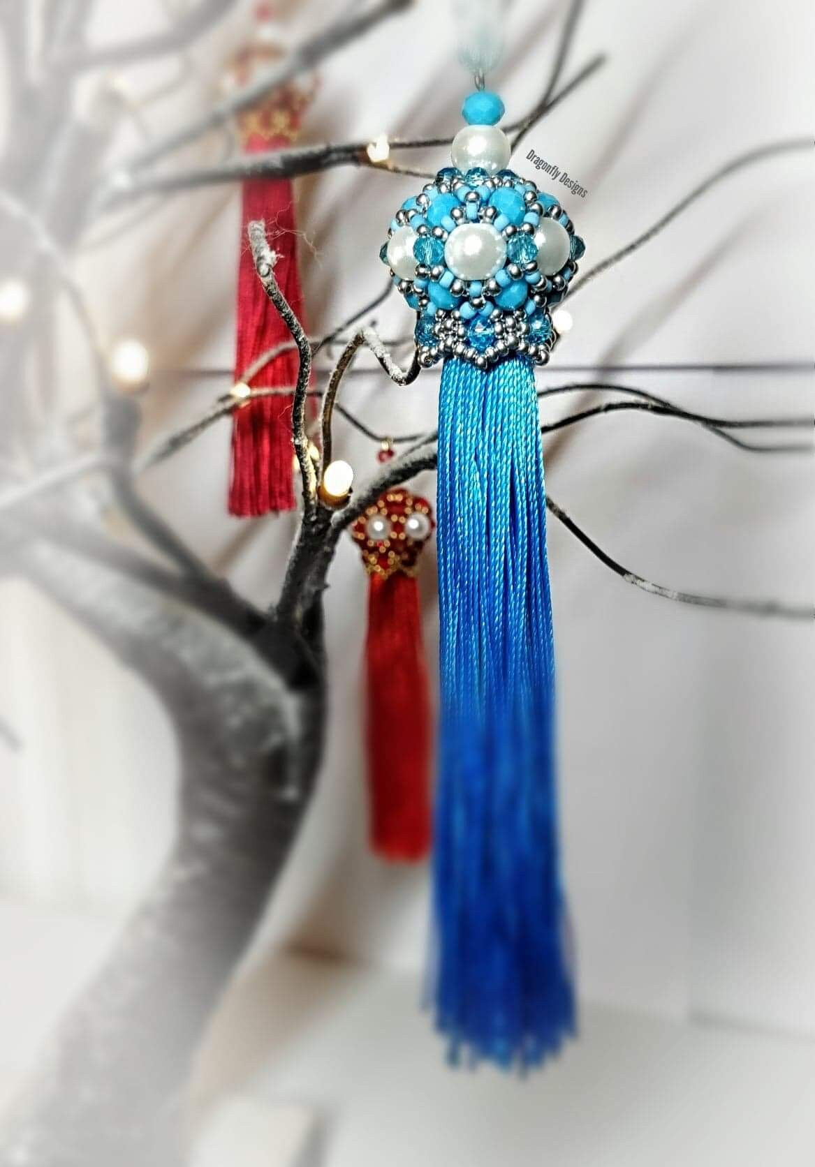 Tutorial for Christmas Tassel Tree Decoration, Beaded Tassel. Seed ...