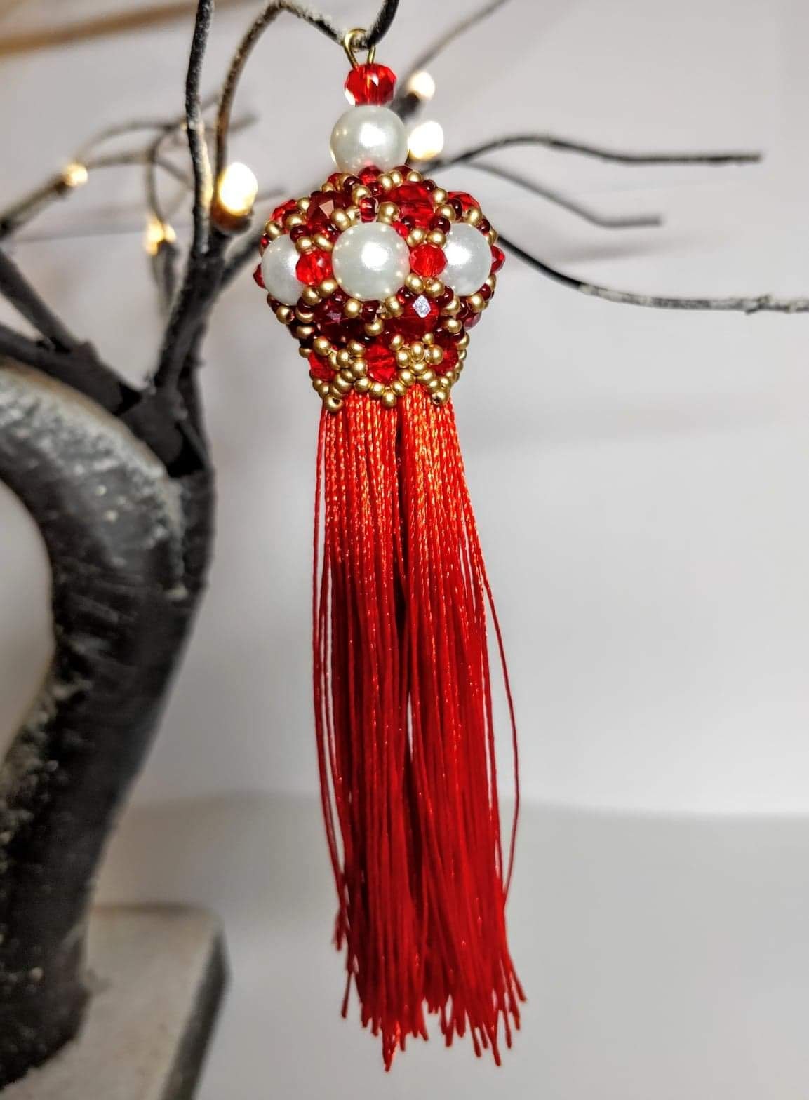Tutorial for Christmas Tassel Tree Decoration Beaded Tassel. - Etsy
