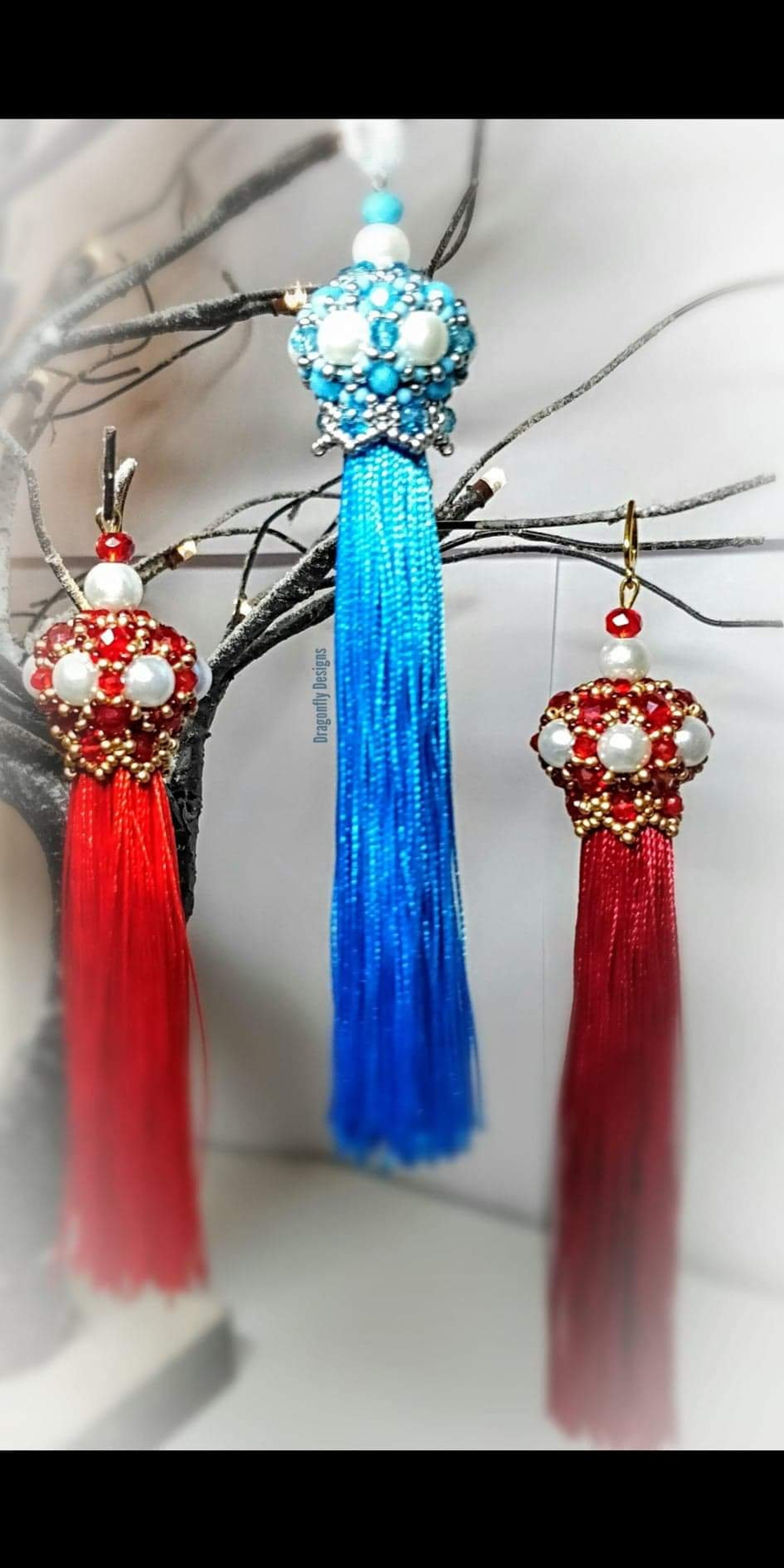Tutorial for Christmas Tassel Tree Decoration, Beaded Tassel. Seed ...