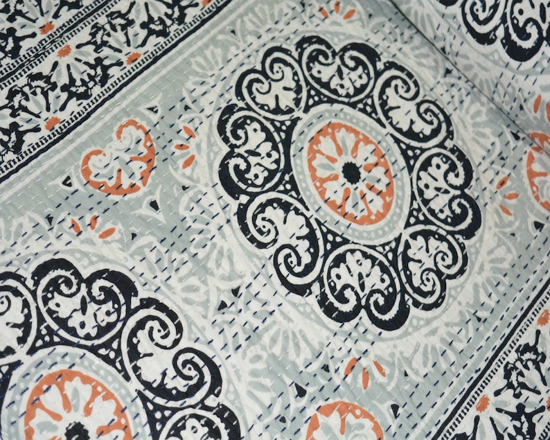 Sujani Print Indian Handmade Kantha Quilt Bedspread Bedsheet - Etsy