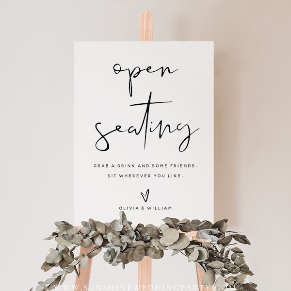 Open Seating Sign - Etsy