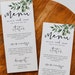 Greenery Menu Template, Wedding Menu, Greenery Wedding Menu, DIY ...