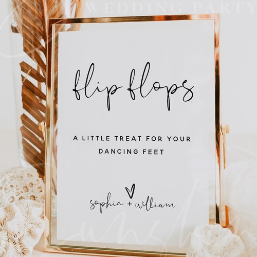 Flip Flops Sign Template Wedding Dancing Feet Sign Printable - Etsy
