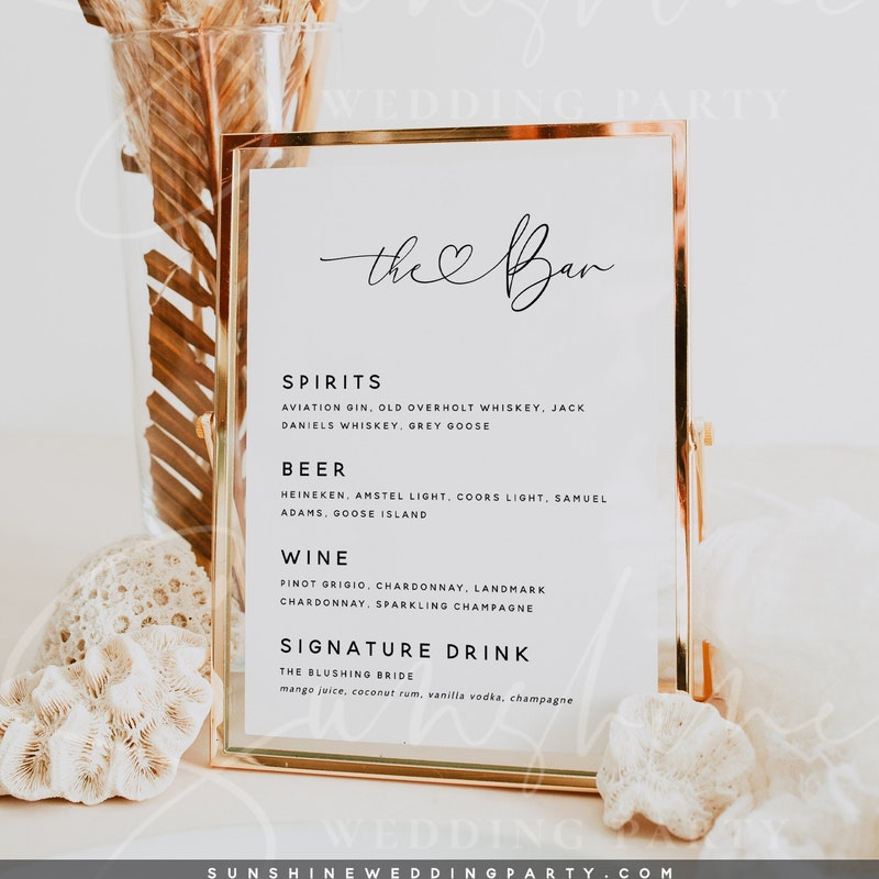 Bar Menu Template - Etsy