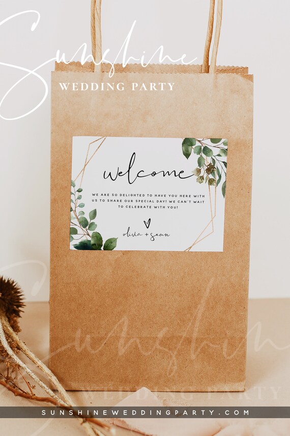 Etiquetas Para Bolsas De Bienvenida De Boda