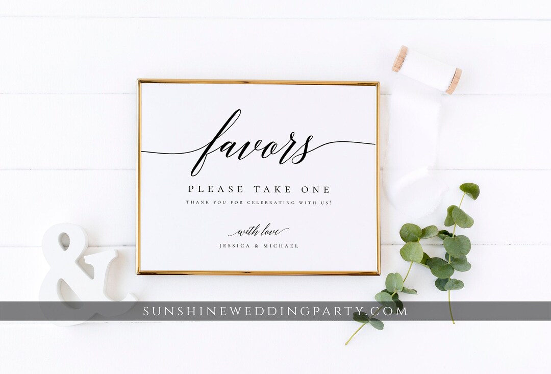 Wedding Favors Sign Template Printable Wedding Favours Signs Template ...