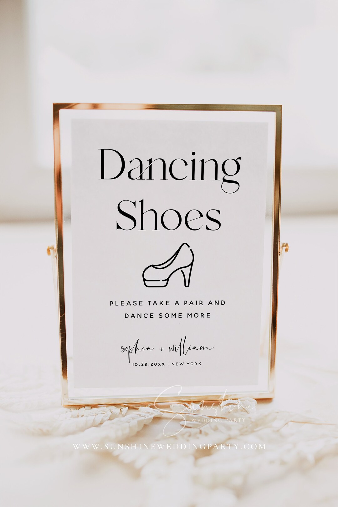 Dancing Shoes Sign Template, Wedding Signs, Modern Elegant, Modern ...