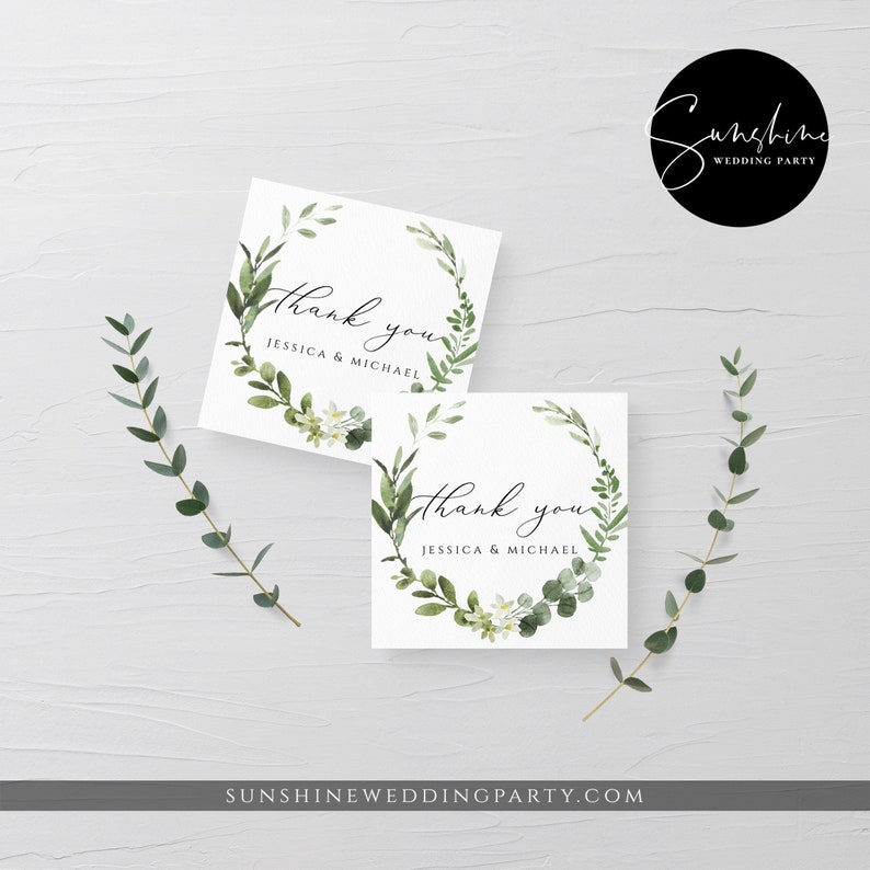 Greenery Wedding Tag Template Eucalyptus Printable Tag - Etsy