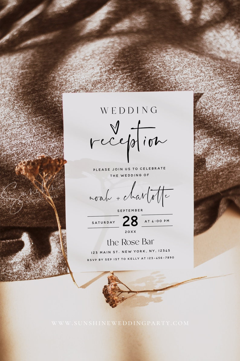 Wedding Reception Invitation Template Reception Invitation - Etsy