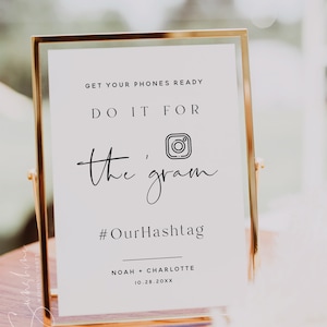 Instagram Hashtag Sign Template, Do It for the Gram Sign, Modern ...