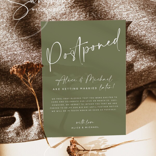 Postpone Card - Etsy