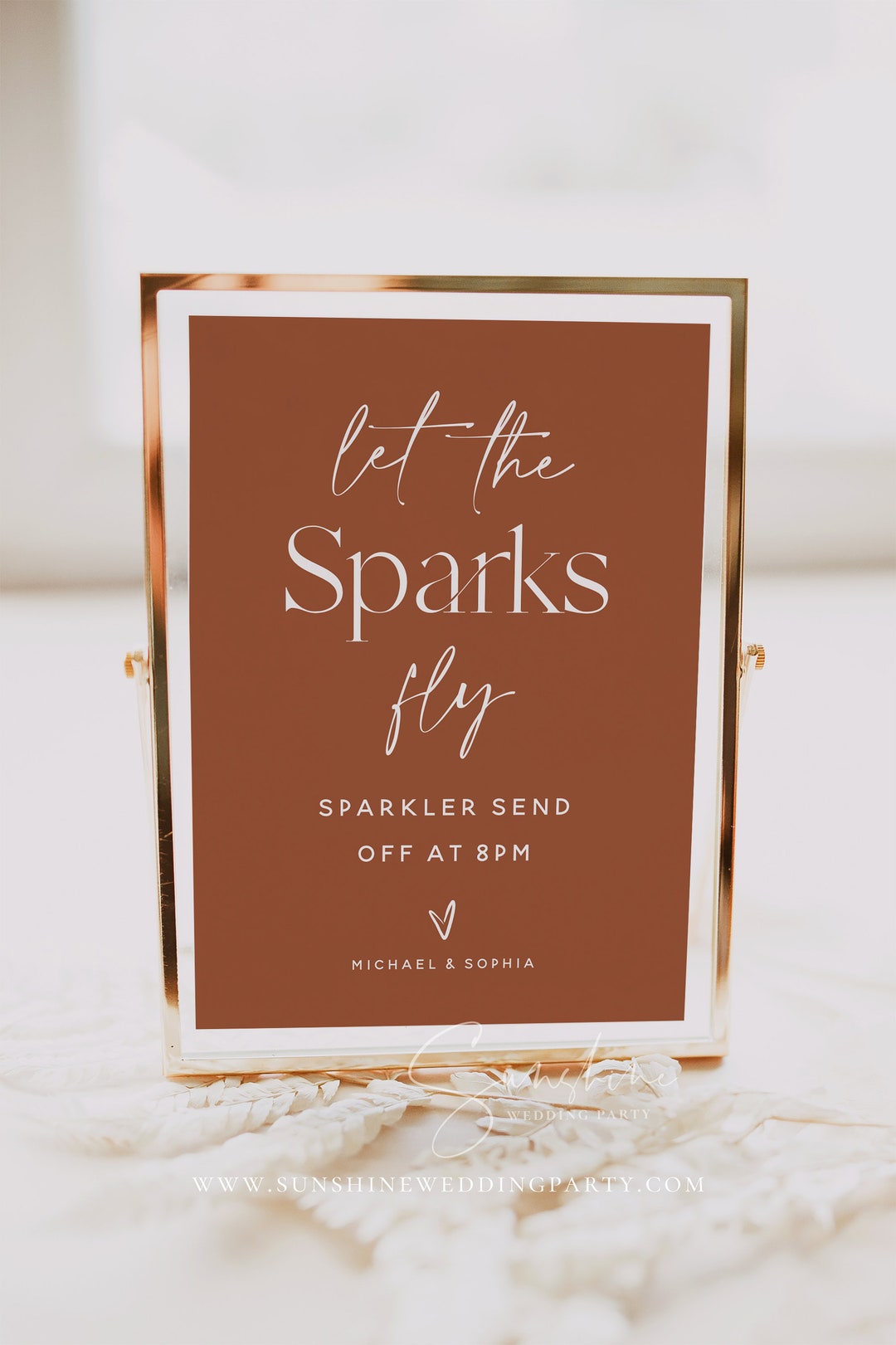 Terracotta Let the Sparks Fly Sign Template, Sparklers Send off Sign ...