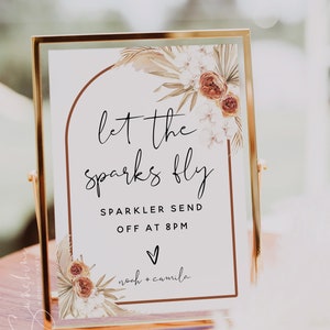 Terracotta Let the Sparks Fly Sign, Sparklers Send off Sign, Sparklers ...