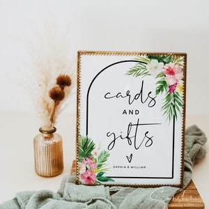 Hawaiian Beach Wedding Cards and Gifts Sign Template, Cards and Gifts ...