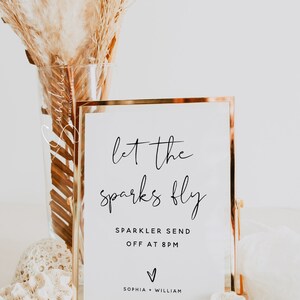 Let the Sparks Fly Sign, Sparklers Send off Sign, Minimalist Wedding ...