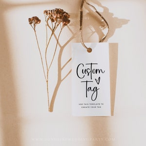 Editable Custom Tag Template, Minimalist Tag, Wedding Tag, Baby Shower ...