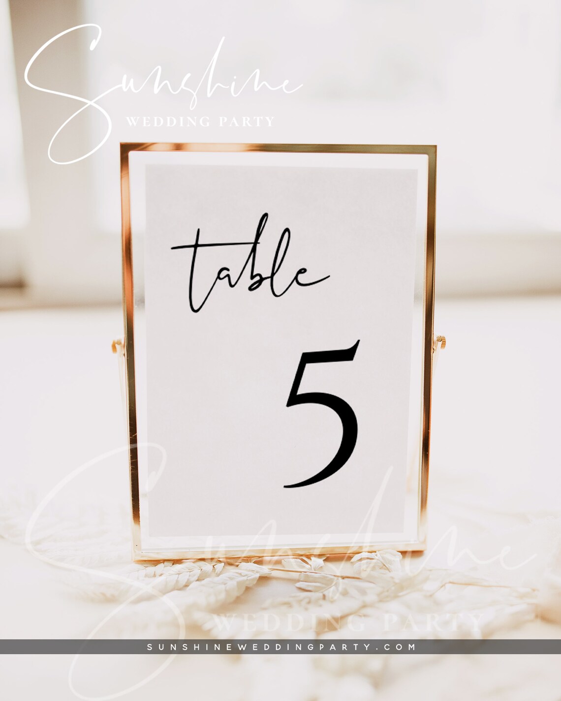 Wedding Table Number Sign Template, DIY Printable Table Number Card ...