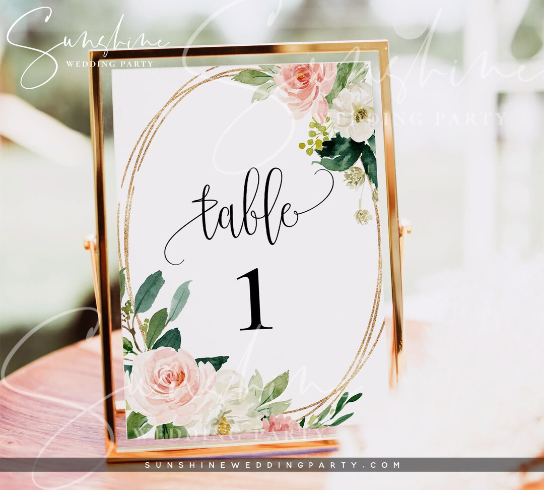 Table Card Template Wedding Table Number Printable Wedding Table Card ...