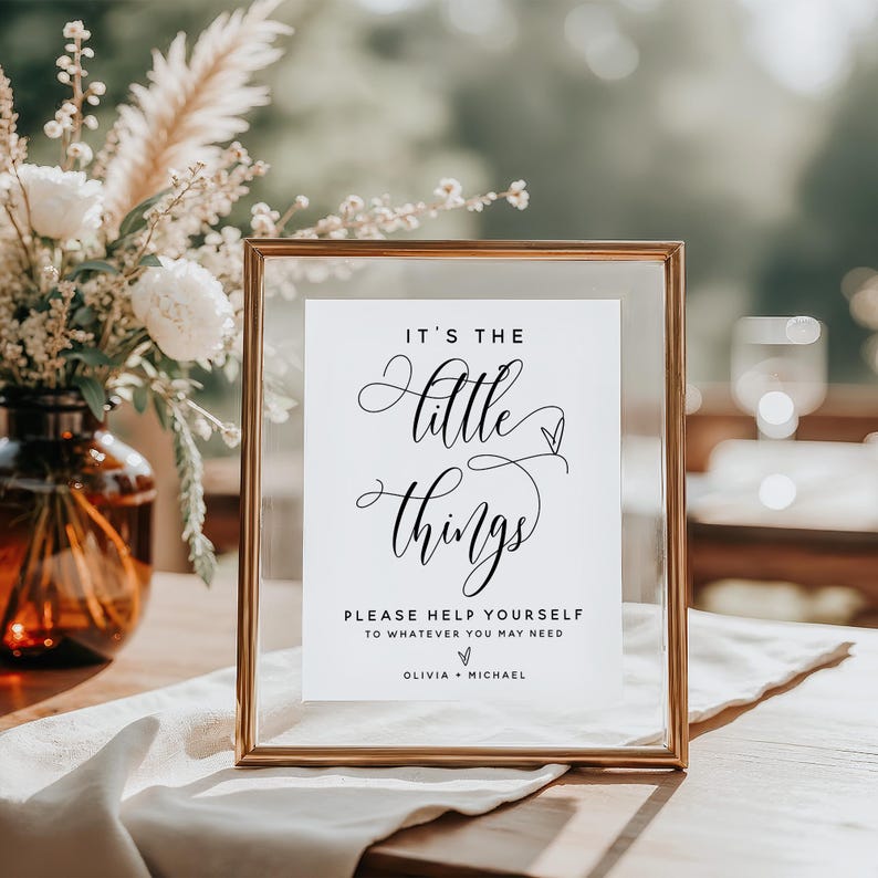 Editable It’s the Little Things Sign Template | Wedding Favor Table ...