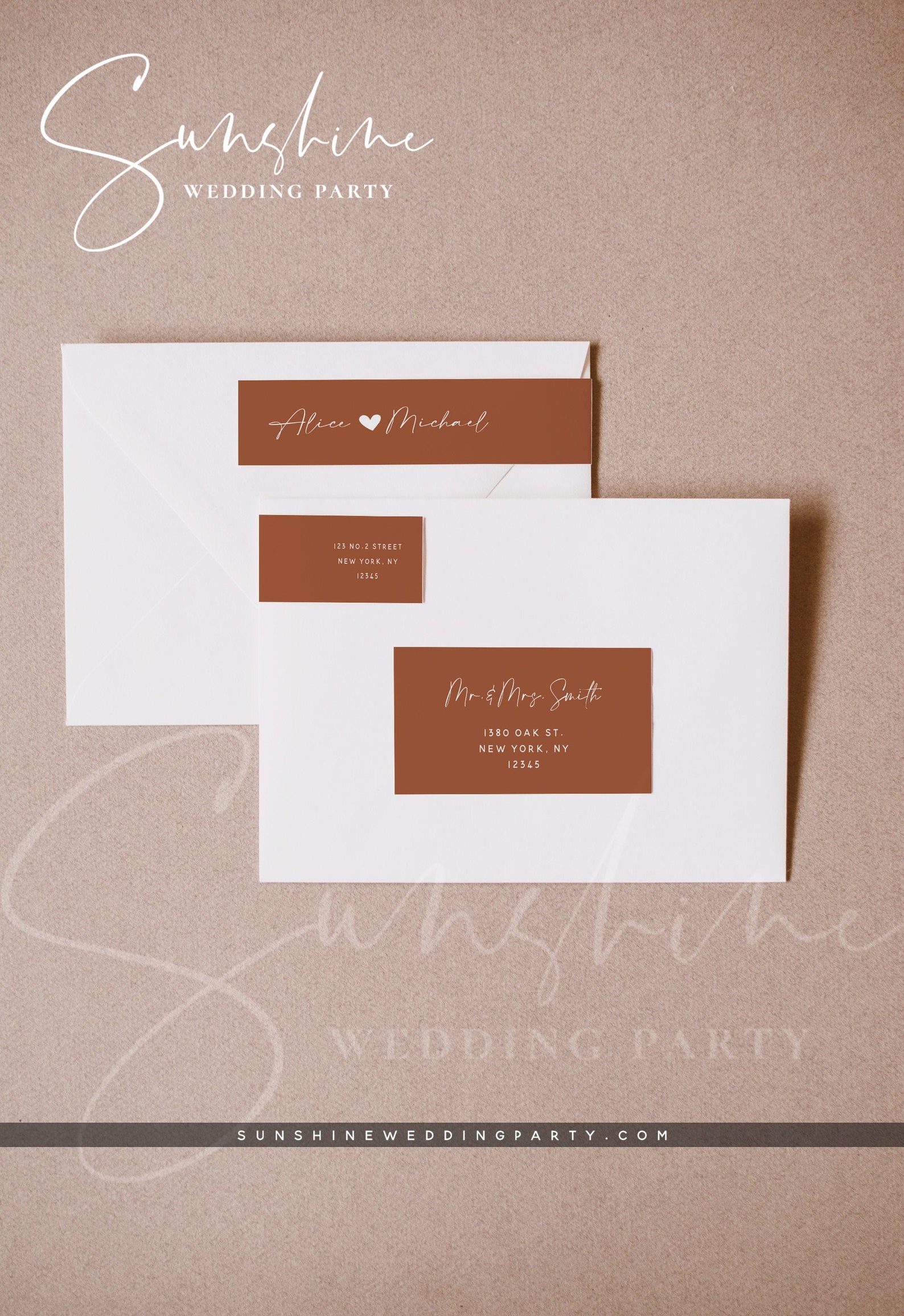 Terracotta Wedding Envelope Label Template, Printable Return Sticker ...