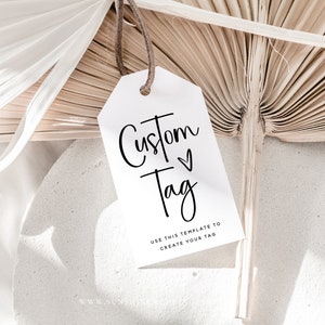 Editable Custom Tag Template, Minimalist Tag, Wedding Tag, Baby Shower ...