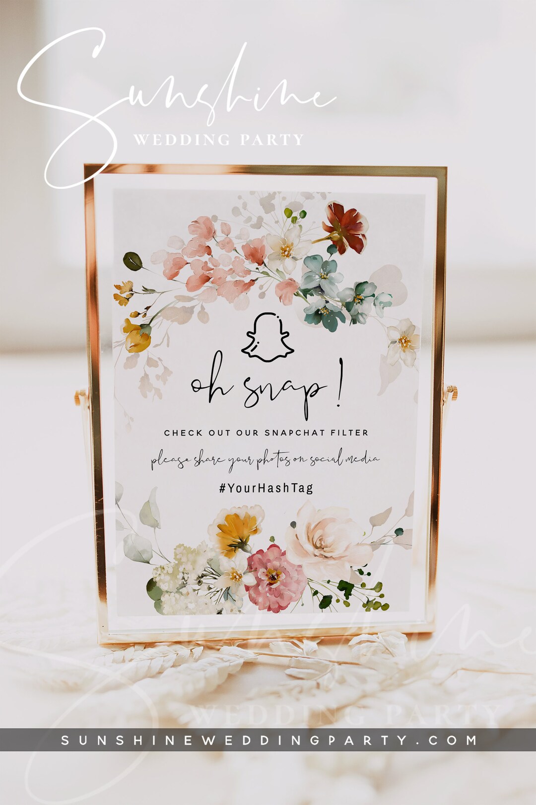 Oh Snap Sign, Floral Snapchat Sign Template, Garden Flowers Snapchat ...
