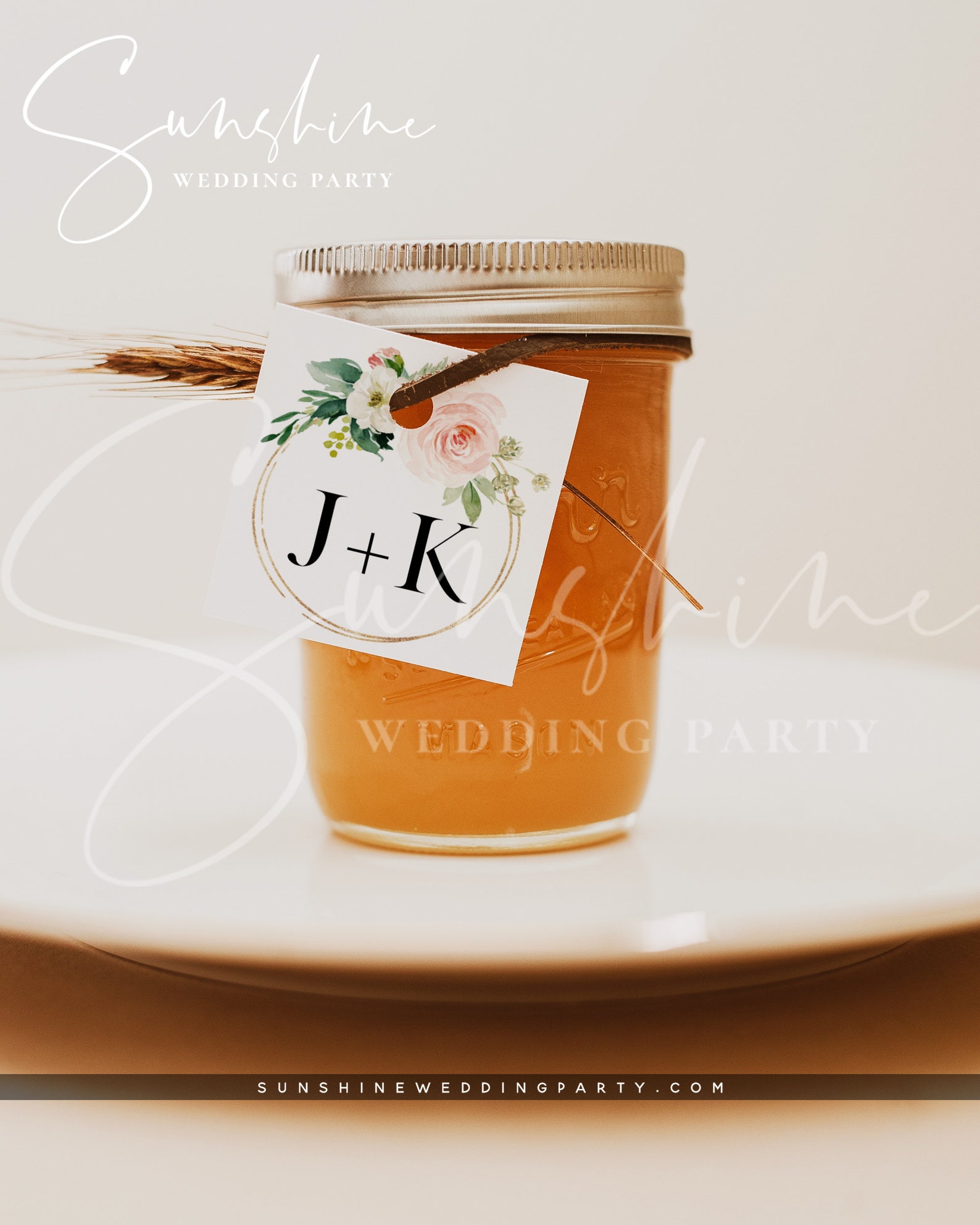 Wedding Monogram Template Printable Blush Flower Wedding | Etsy