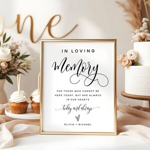 Editable in Loving Memory Sign Template | Memorial Table Sign | Boho ...