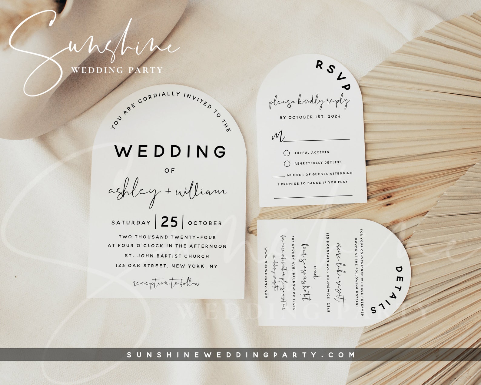 Arch Wedding Invitation Kit Template Modern Arch Wedding - Etsy