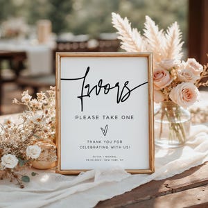 Editable Favors Sign Template | Please Take One Sign | Reception Table ...