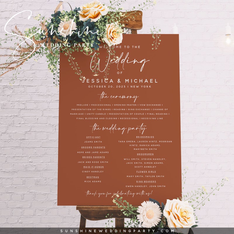 Wedding Program Sign - Etsy