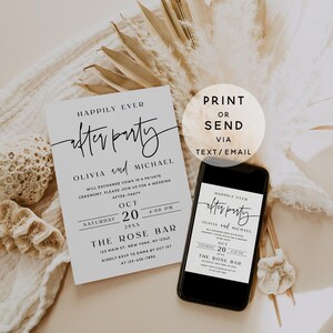 Editable Wedding After Party Invitation Template | Printable Private ...