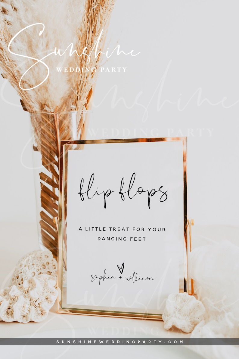 Flip Flops Sign Template Wedding Signs Printable Flip Flops - Etsy