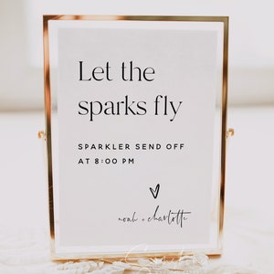 Let the Sparks Fly Sign, Sparklers Send off Sign, Elegant Wedding ...