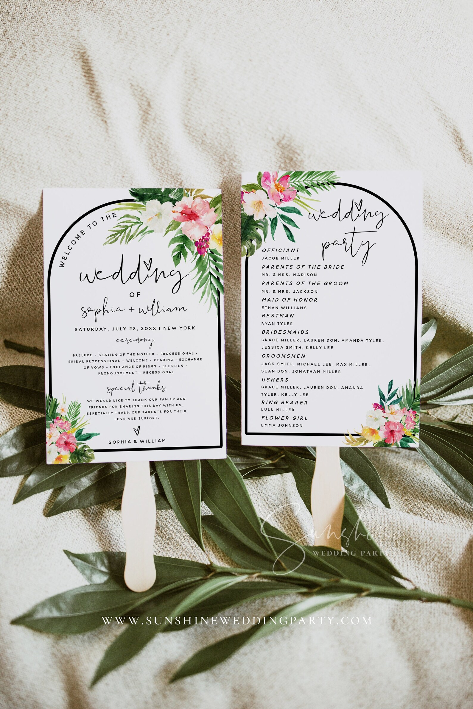 Hawaiian Beach Wedding Program Template Wedding Ceremony | Etsy