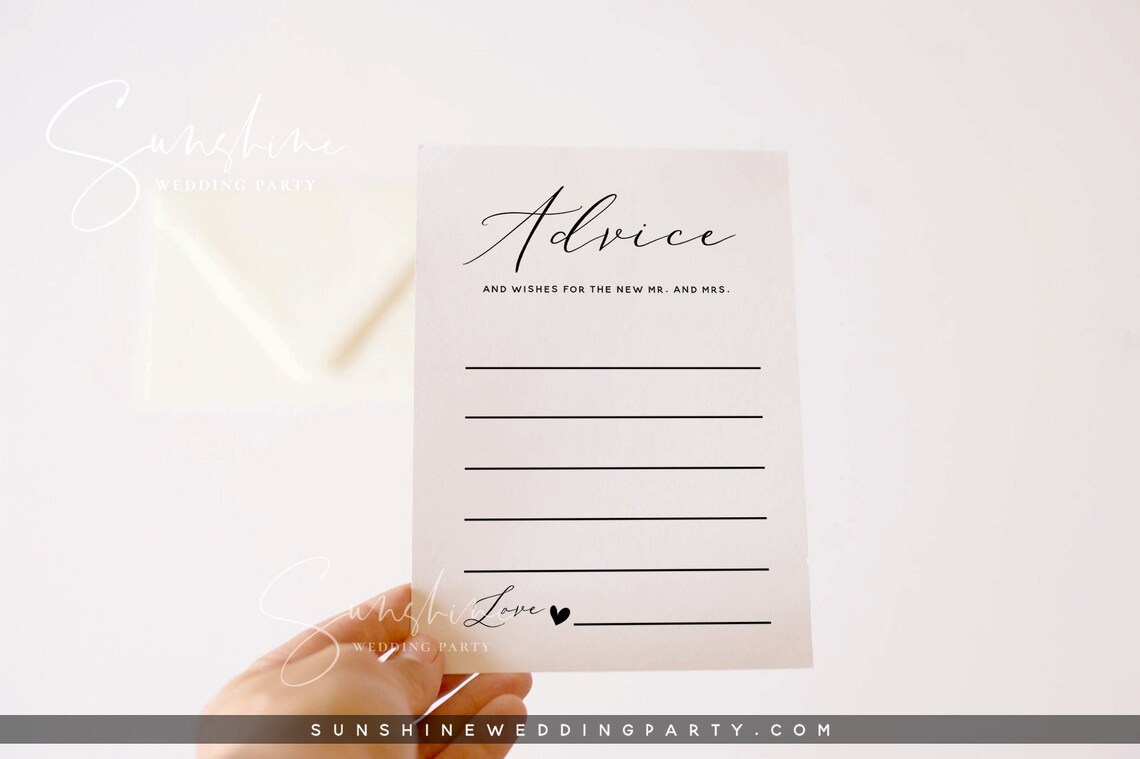 Wedding Advice Card Template Printable Anniversary Advice for - Etsy