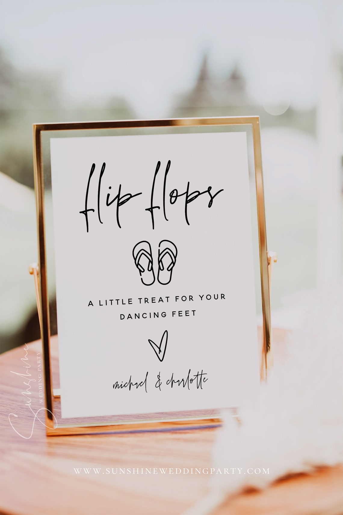 Flip Flops Sign Template, Minimalist Wedding Signs, Printable Flip ...
