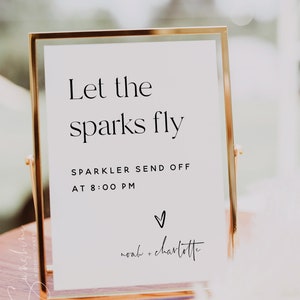 Let the Sparks Fly Sign, Sparklers Send off Sign, Elegant Wedding ...