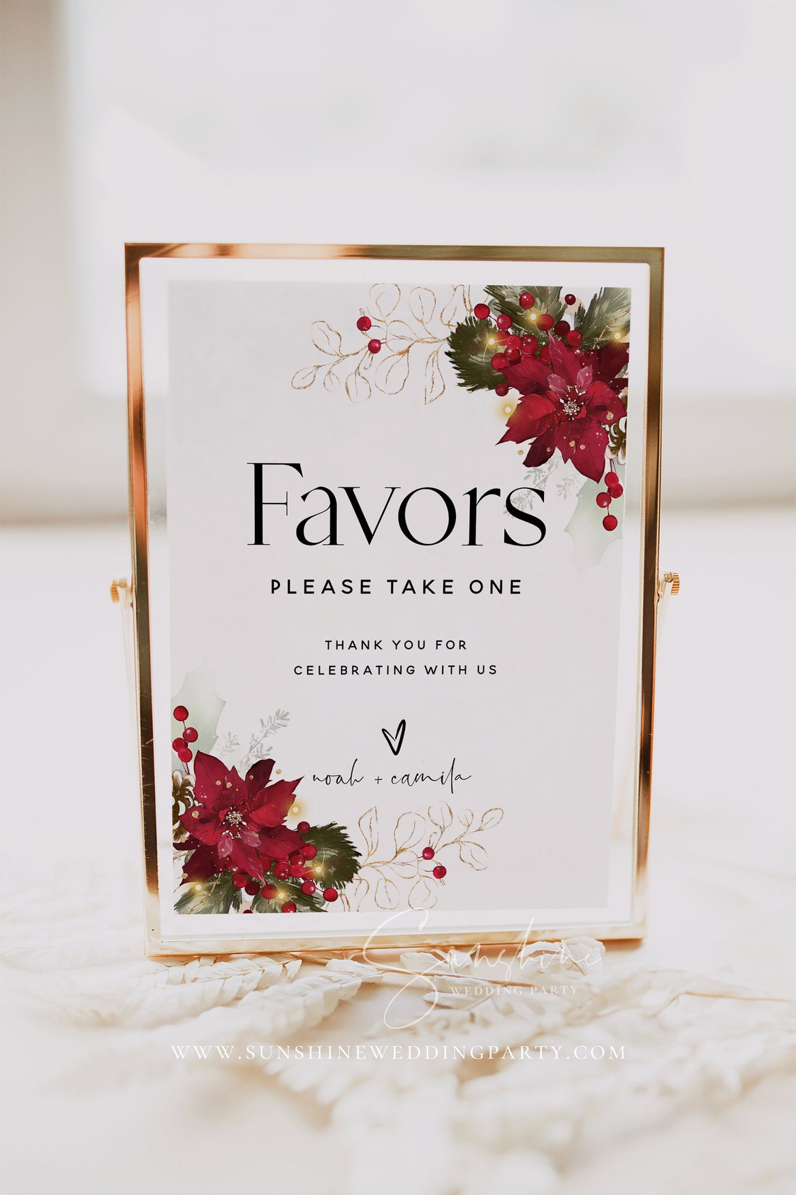 Favors Sign Template, Christmas Wedding, Favors Signs, Printable Favors ...