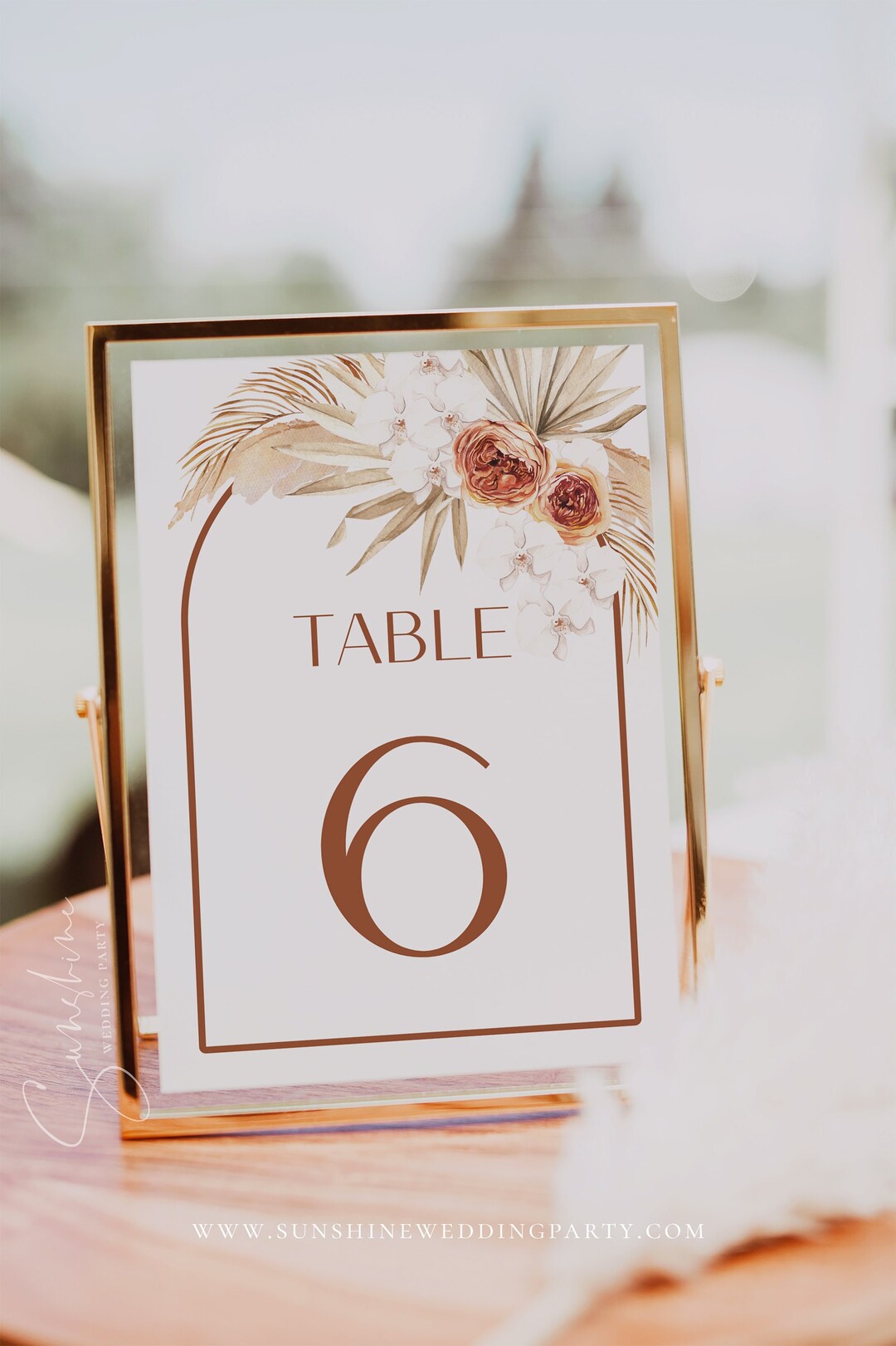 Terracotta Wedding Table Number Signs, Modern Bohemian Table Number ...